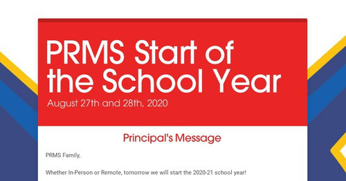 PRMS Start of the School Year | Smore Newsletters