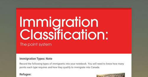 Immigration Classification: | Smore Newsletters