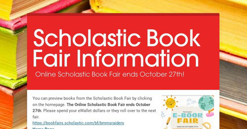Scholastic Book Fair Information | Smore Newsletters for Education