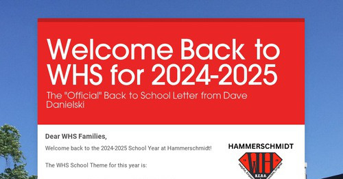 Welcome Back to WHS for 2024-2025 | Smore Newsletters