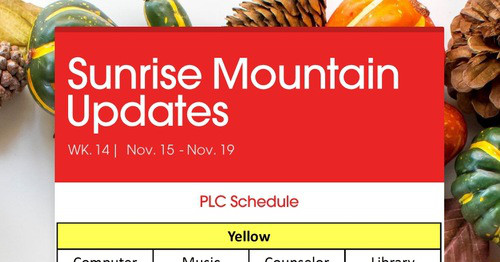 Sunrise Mountain Updates | Smore Newsletters for Education