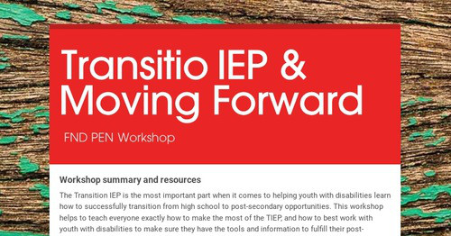 Transitio IEP & Moving Forward | Smore Newsletters
