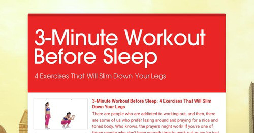 3-Minute Workout Before Sleep | Smore Newsletters