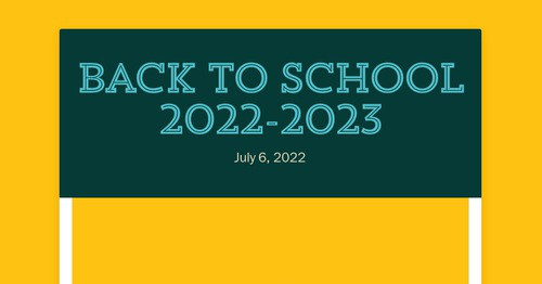 Back to School 2022-2023