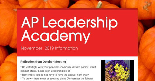 AP Leadership Academy | Smore Newsletters