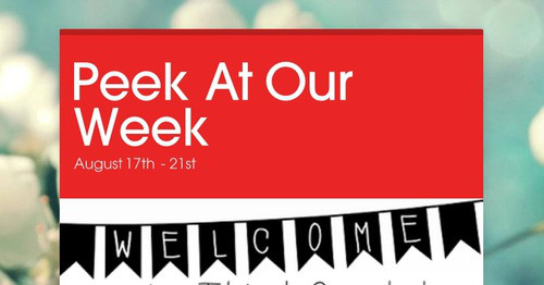 Peek At Our Week | Smore Newsletters