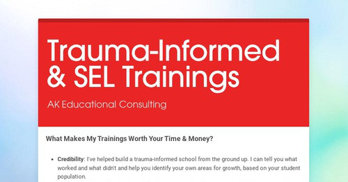 Trauma-Informed & SEL Trainings | Smore Newsletters for Business