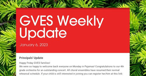 GVES Weekly Update