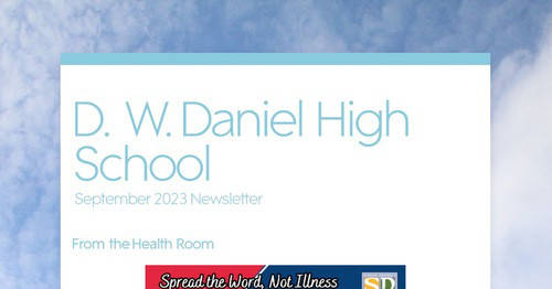 D. W. Daniel High School | Smore Newsletters for Education