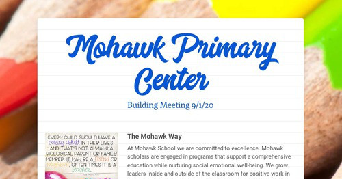 Mohawk Primary Center | Smore Newsletters for Education