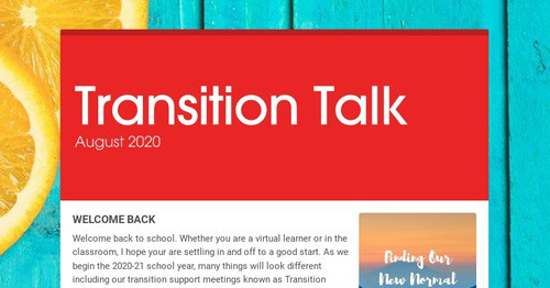 Transition Talk | Smore Newsletters for Education