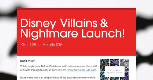 Disney Villains & Nightmare Launch! | Smore Newsletters