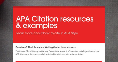 APA Citation resources & examples | Smore Newsletters APA Citation resources & examples | Smore Newsletters