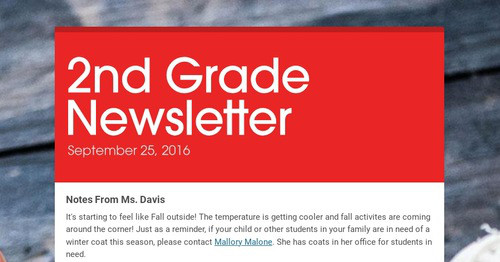 2nd Grade Newsletter | Smore Newsletters