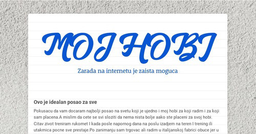 MOJ HOBI | Smore Newsletters
