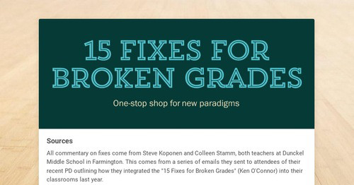 15 Fixes for Broken Grades | Smore Newsletters