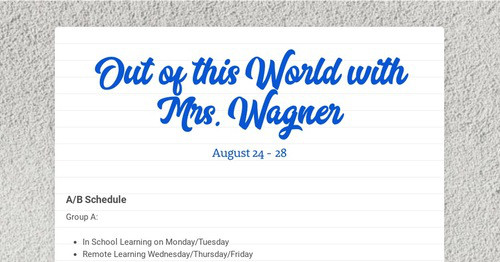 Out of this World with Mrs. Wagner | Smore Newsletters