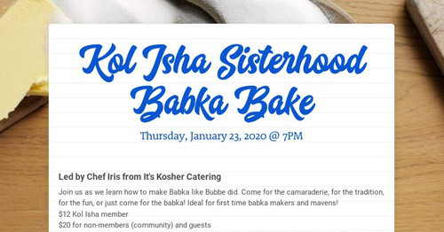 Kol Isha Sisterhood Babka Bake | Smore Newsletters