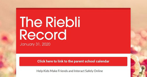 The Riebli Record | Smore Newsletters for Education