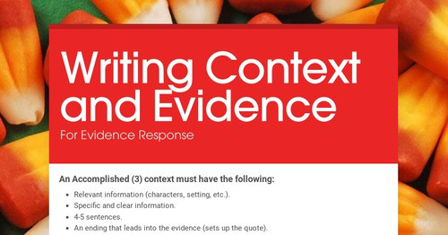 Writing Context and Evidence | Smore Newsletters