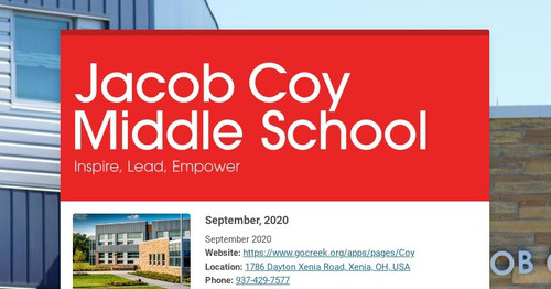 Jacob Coy Middle School | Smore Newsletters