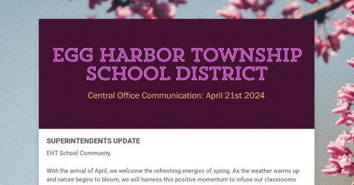EGG HARBOR TOWNSHIP SCHOOL DISTRICT | Smore Newsletters