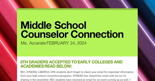 Middle School Counselor Connection