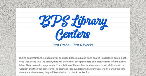 BPS Library Centers | Smore Newsletters for Education