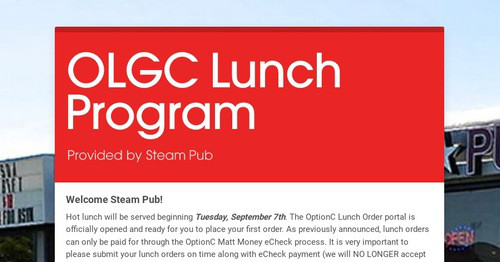 OLGC Lunch Program | Smore Newsletters for Education