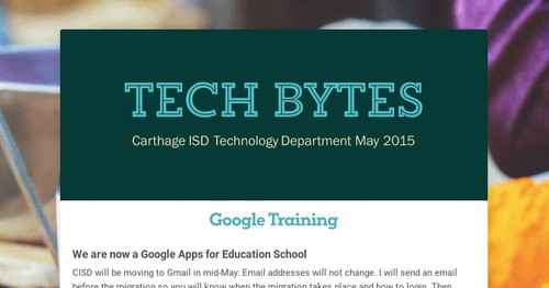 Tech Bytes | Smore Newsletters