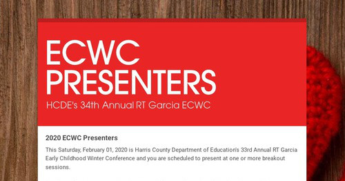 ECWC PRESENTERS | Smore Newsletters