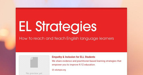 EL Strategies | Smore Newsletters EL Strategies | Smore Newsletters