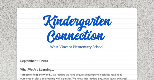 Kindergarten Connection | Smore Newsletters