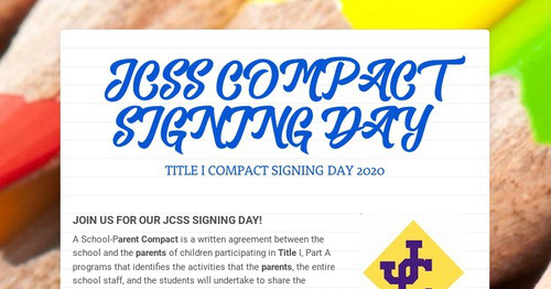 JCSS COMPACT SIGNING DAY | Smore Newsletters for Education