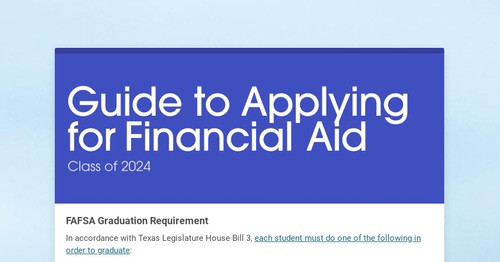 Guide to Applying for Financial Aid | Smore Newsletters