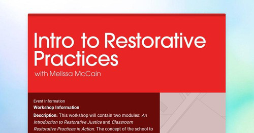 Intro to Restorative Practices