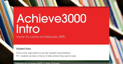 Achieve3000 Intro | Smore Newsletters