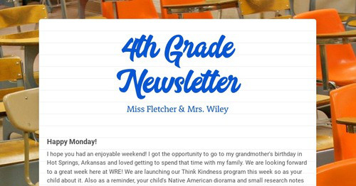 4th Grade Newsletter | Smore Newsletters