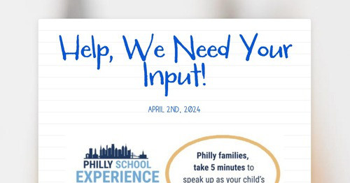 Help, We Need Your Input! | Smore Newsletters