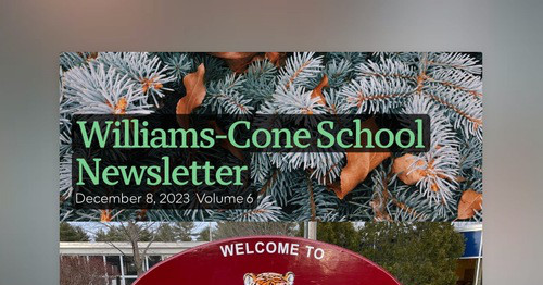 Williams-Cone School Newsletter | Smore Newsletters