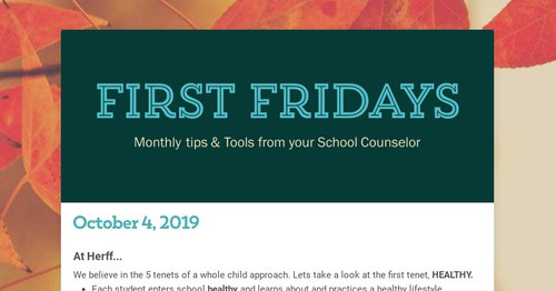 First Fridays | Smore Newsletters for Education