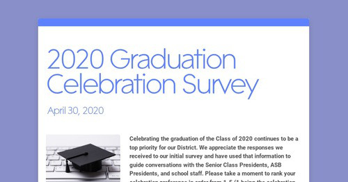 2020 Graduation Celebration Survey