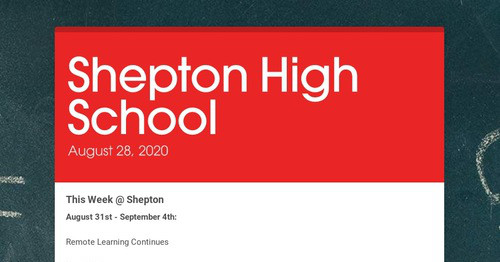 Shepton High School | Smore Newsletters