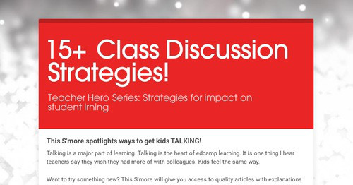 15+ Class Discussion Strategies! | Smore Newsletters 15+ Class Discussion Strategies! | Smore Newsletters