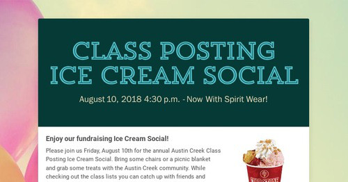 Class Posting Ice Cream Social | Smore Newsletters