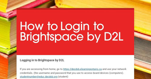 How to Login to Brightspace by D2L | Smore Newsletters