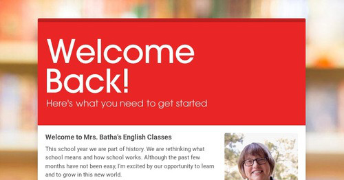 Welcome Back! | Smore Newsletters for Education