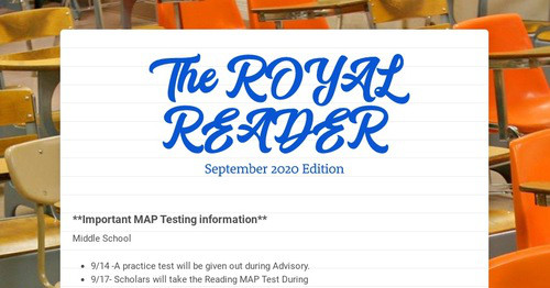 The ROYAL READER | Smore Newsletters