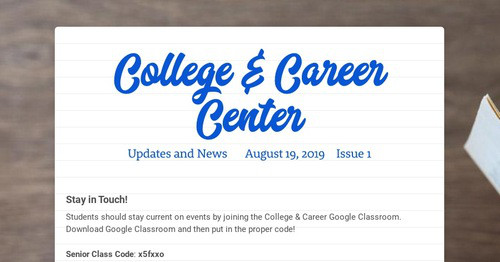 College & Career Center | Smore Newsletters for Business