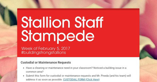 Stallion Staff Stampede | Smore Newsletters